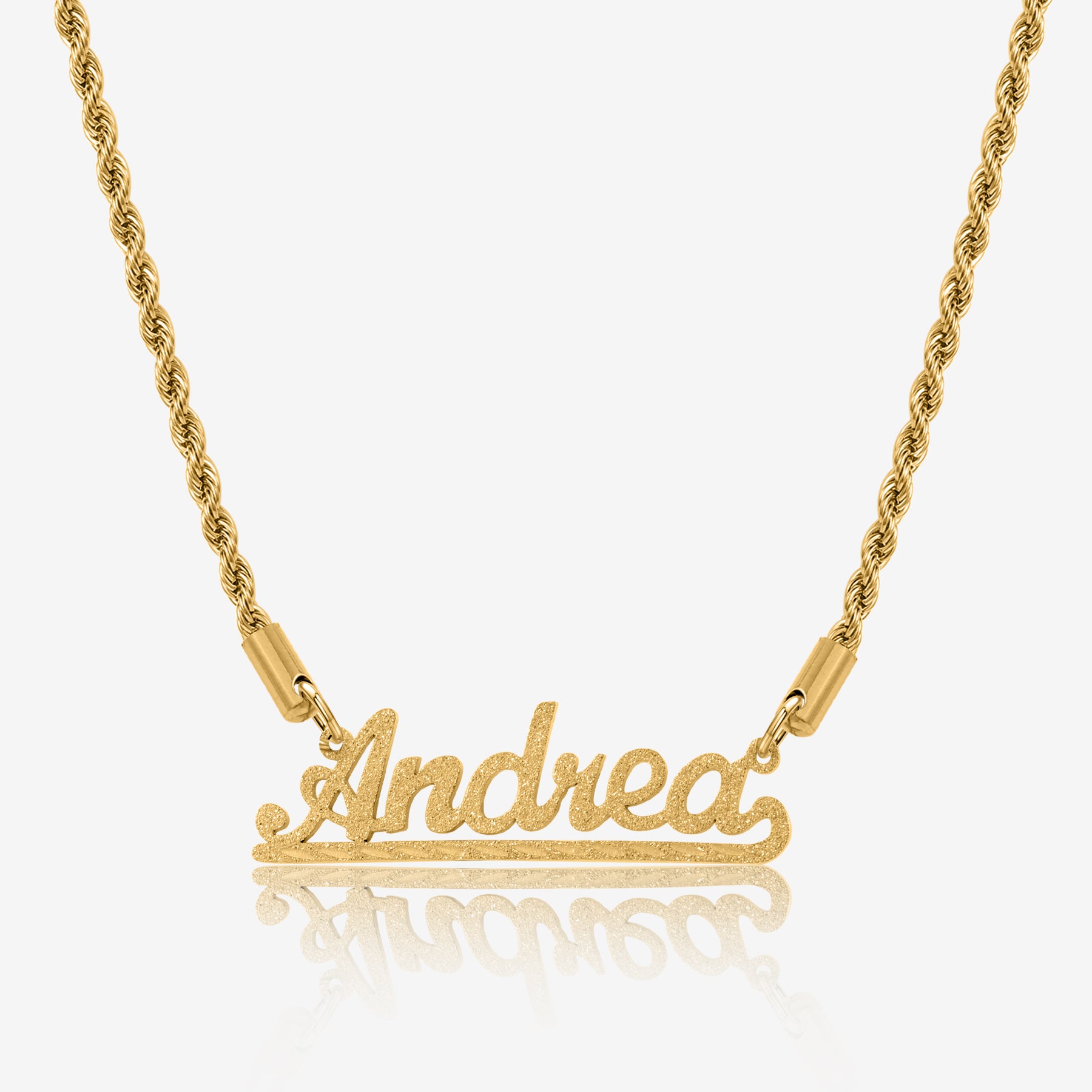 Diamond Cut Underline Name Necklace | DORADO